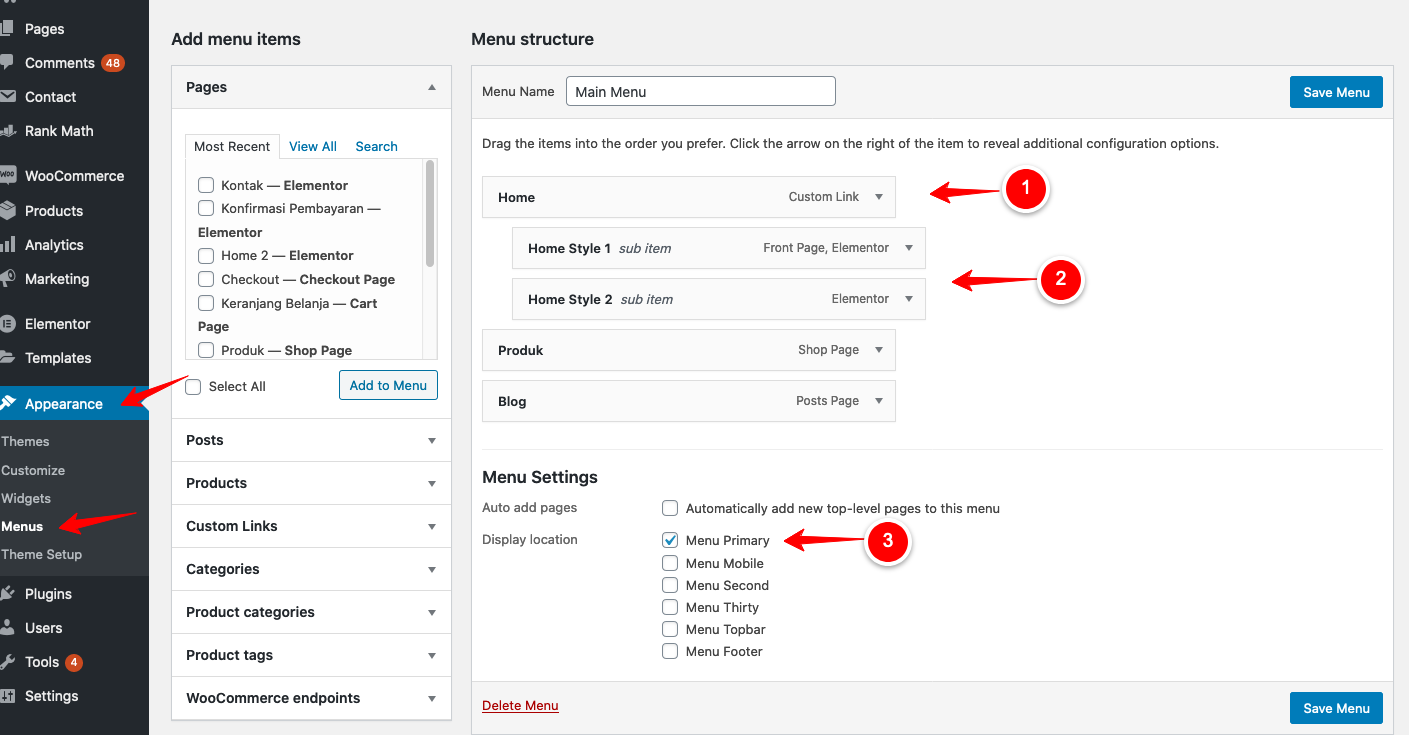 Mengatur Menu di WordPress - Panduan